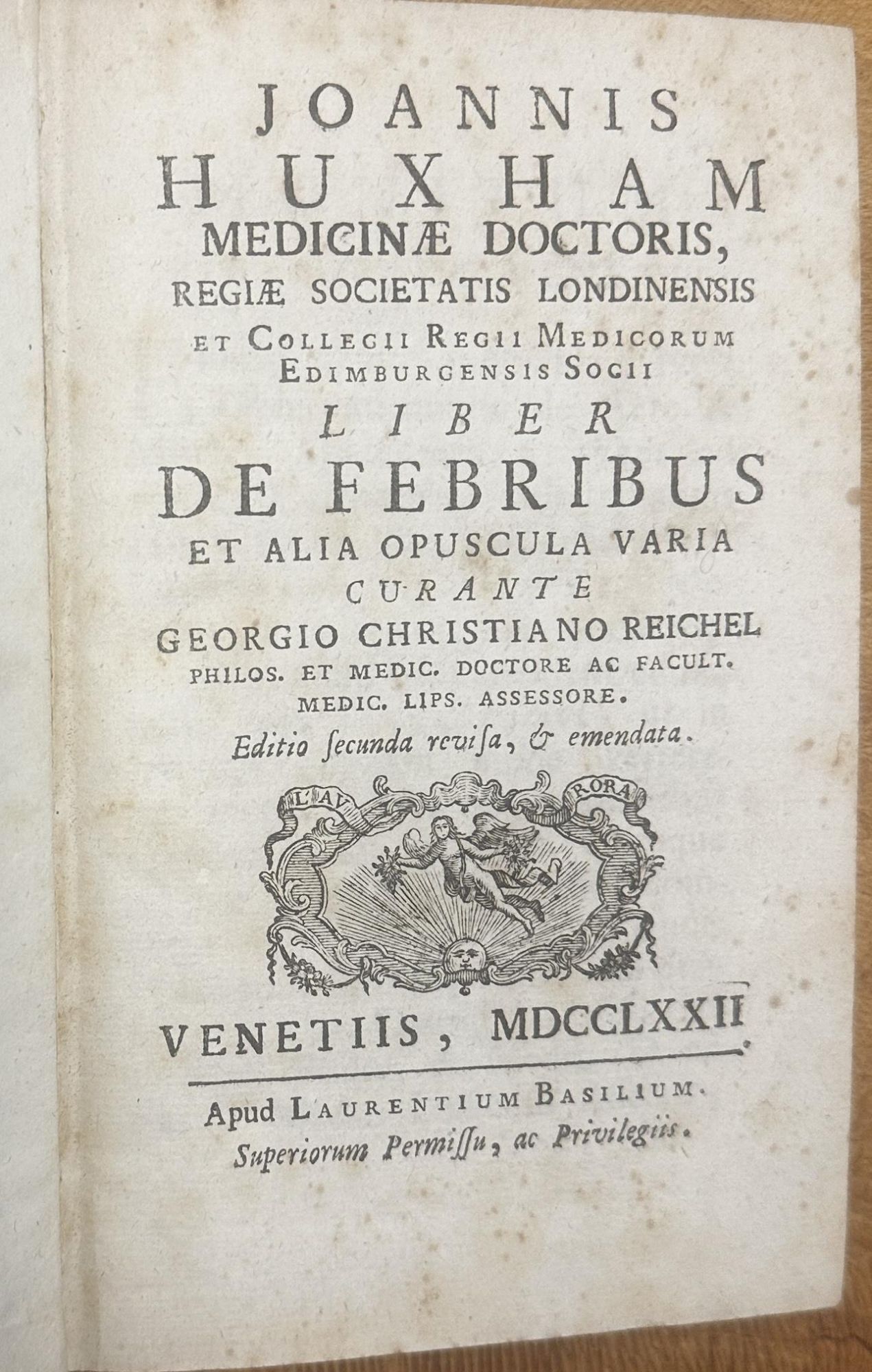Liber de Febribus et Alia Opuscula Varia | Joannis Reichel Huxham ...